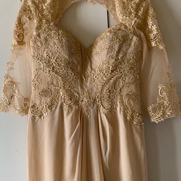 Terani Couture | Dresses | Nwt 548 Vm Collection Vneckline Beaded Lace ...